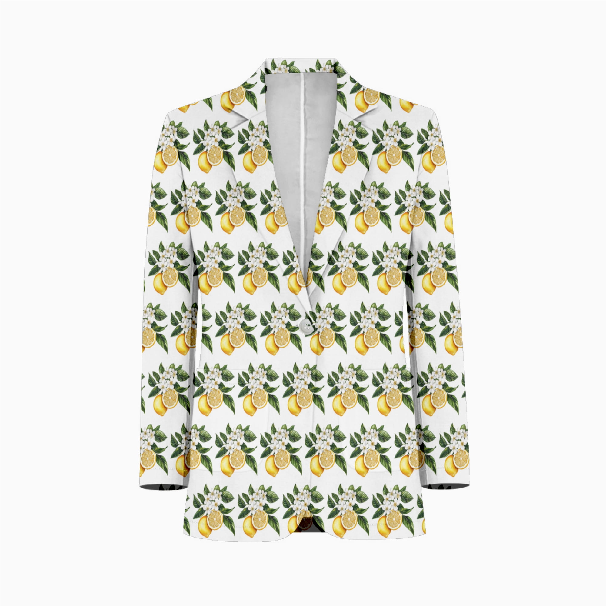 Cute Lemon Print Mens Suits Shawl Collar Slim Fit Suit Mens Groom ...