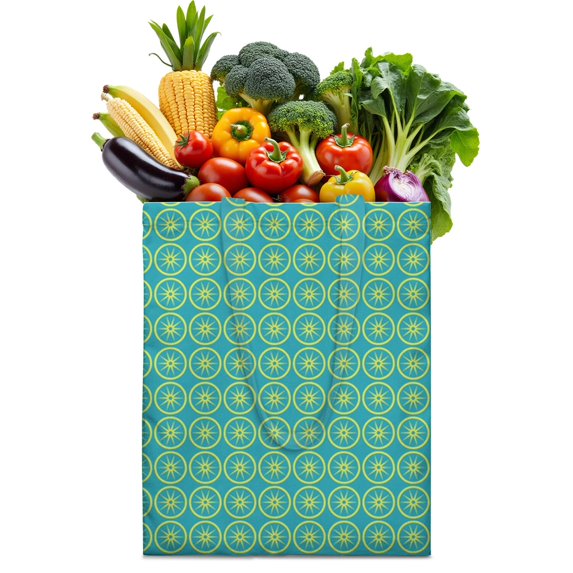 Cute Lemon Print Reusable Shopping Tote Bag - Foldable Grocery Bag with ...