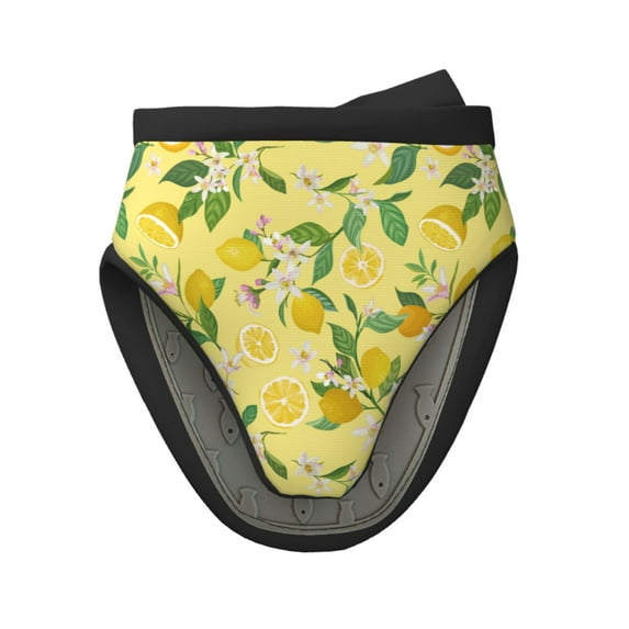 Cute Lemon Purple Flowers Oven Mitts Heat Resistant, Soft Lining ...