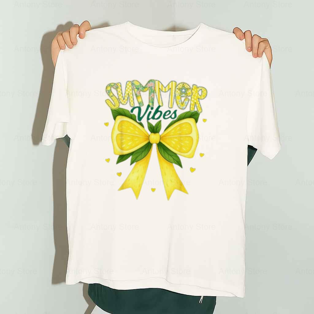Cute Lemon Tropical Fruit With Coquette Bows Unisex T-Shirt up to 5XL ...