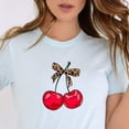 Cute Leopard B1Ow C1herry Graphic T1EE - ICE BLUE _ S - Walmart.com