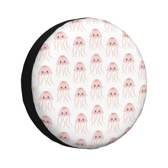 Cute Light Pink Jellyfish Spare Tire Cover for Trailer Camper RV Truck ...