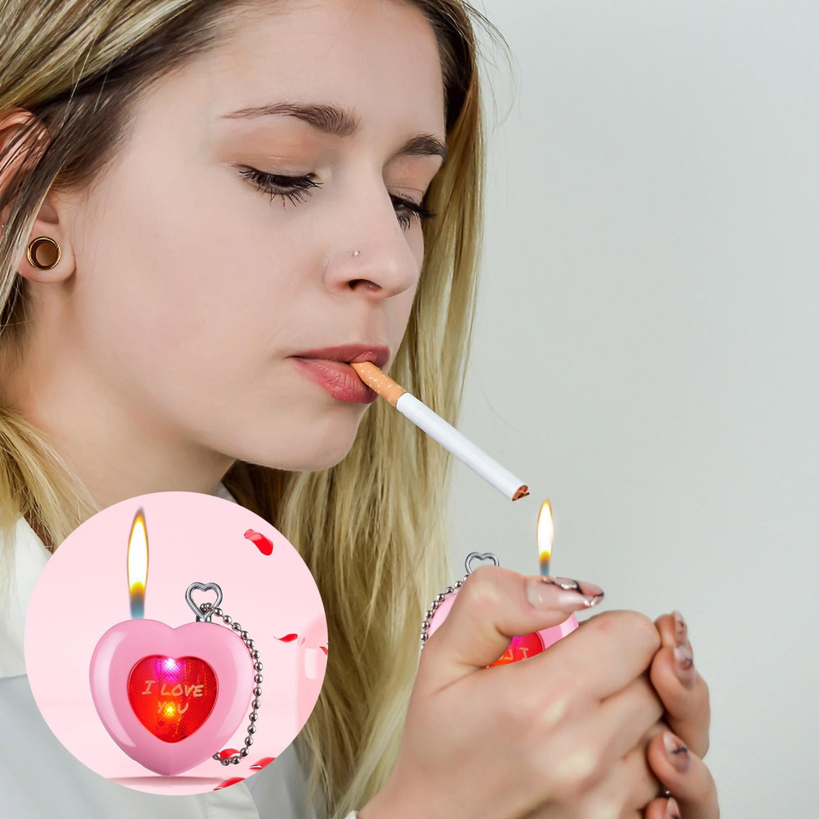 Cute Lighters for Women 2 Inch Heart Lighter Mini Lighters Soft Fire ...