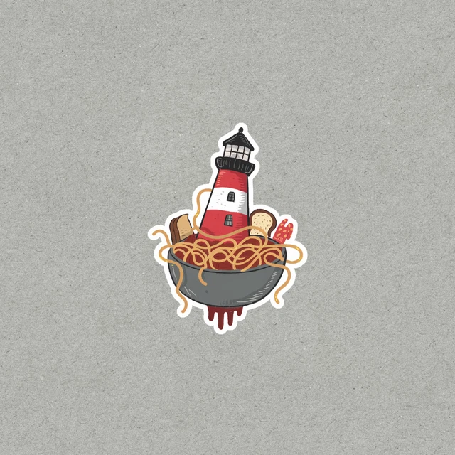 Cute Lighthouse Pasta Bowl Sticker Quirky Kitchen Decor For Food ...