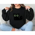 Cute Lil Black Cat Creepy Halloween Kitty Simple Themed Graphic Print ...