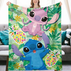 Disney Stitch Fleece Throw Blanket,Stitch hellokitty and Mickey Mouse ...