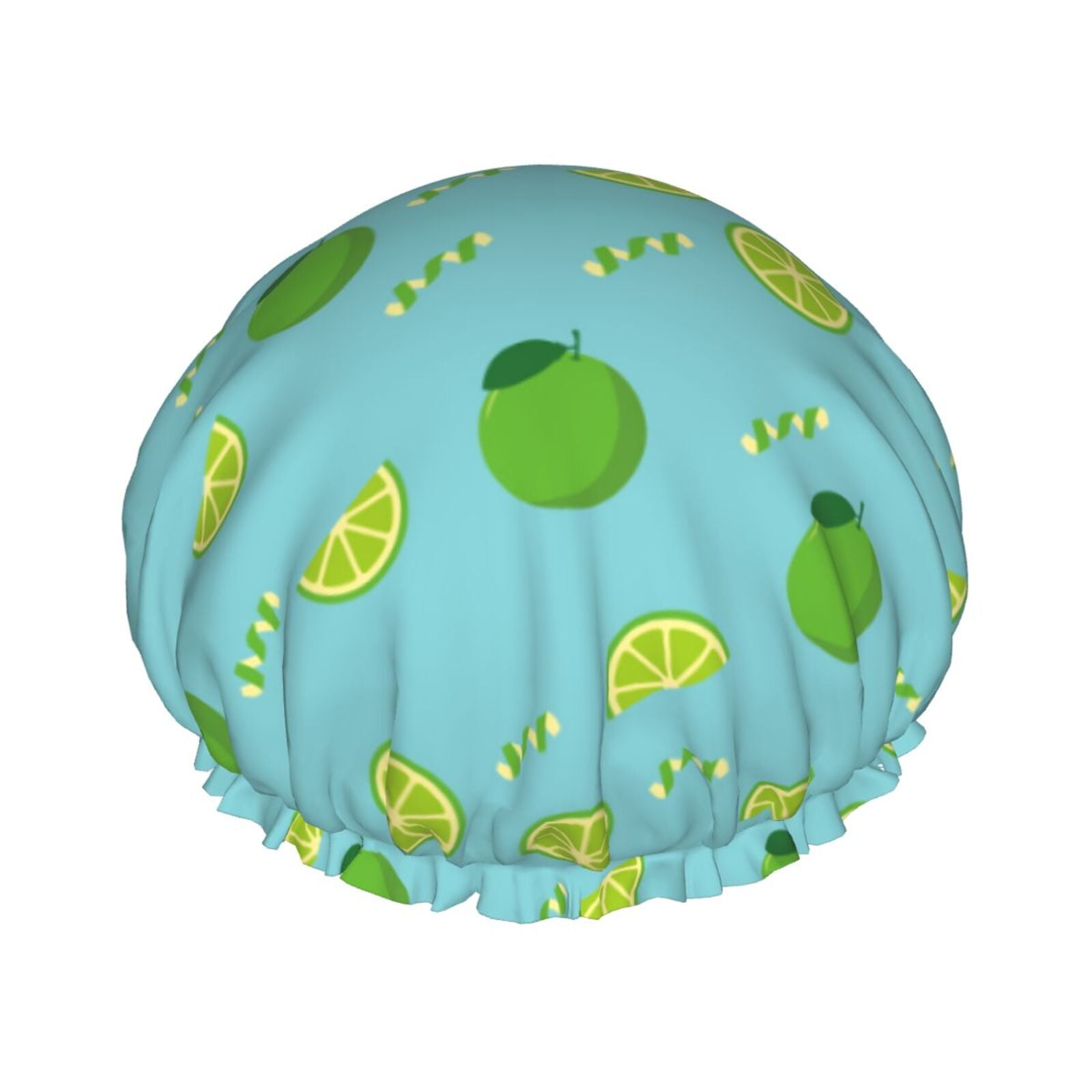 Cute Limes Dark Blue Shower Cap, Double Layers Shower Cap Rreusable ...