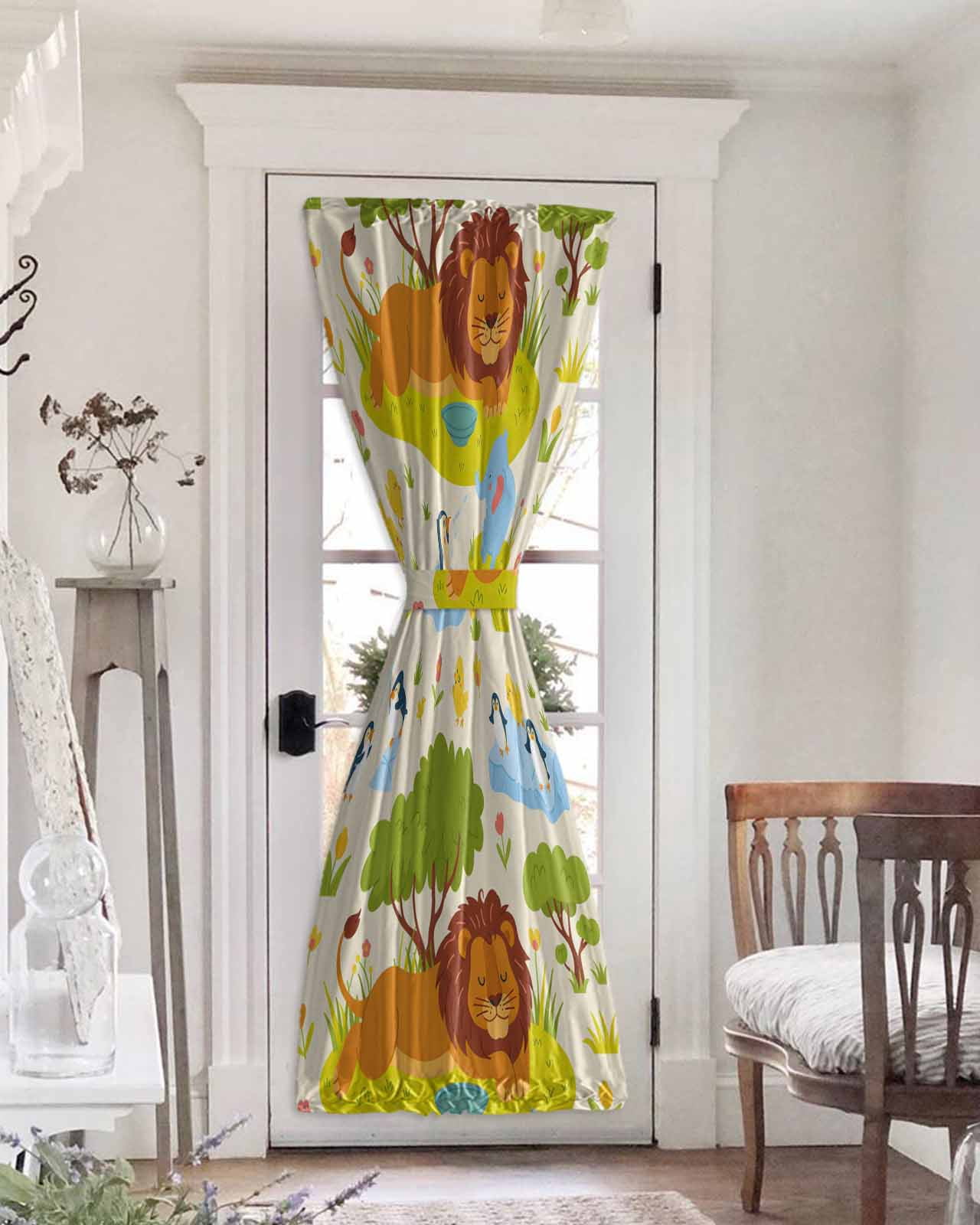 Cute Lion Blackout Door Curtains for French, Glass,Front, Back, Patio ...