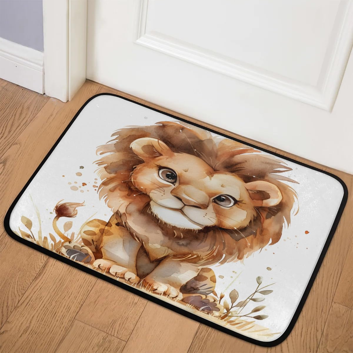 Cute Lion Door Mat Absorbent Washable Welcome Door Mats Indoor Floor ...