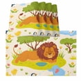 Cute Lion Placemats for Dinning Table Set of 6, Funny Animal Cartoon ...