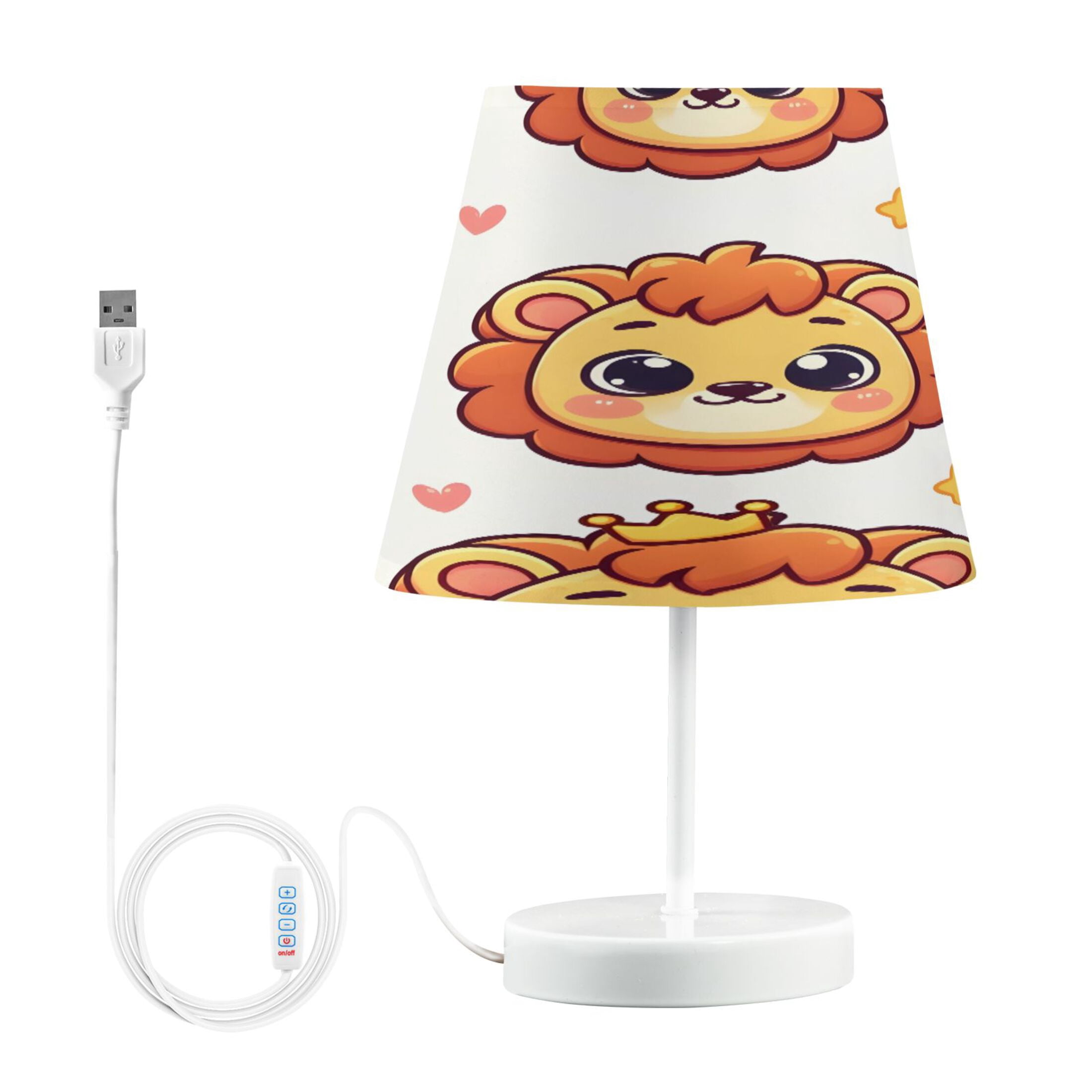 Cute Lion and Bear Face Desk Lamp LED Table Nightstand Lamps with 3 ...