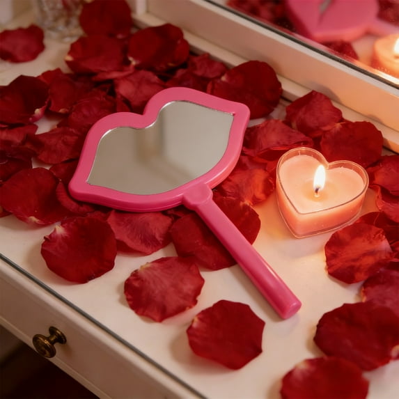 Cute Lip Shaped Makeup Mirror, Portable Handheld Mirror for Purse, 6x5 ...