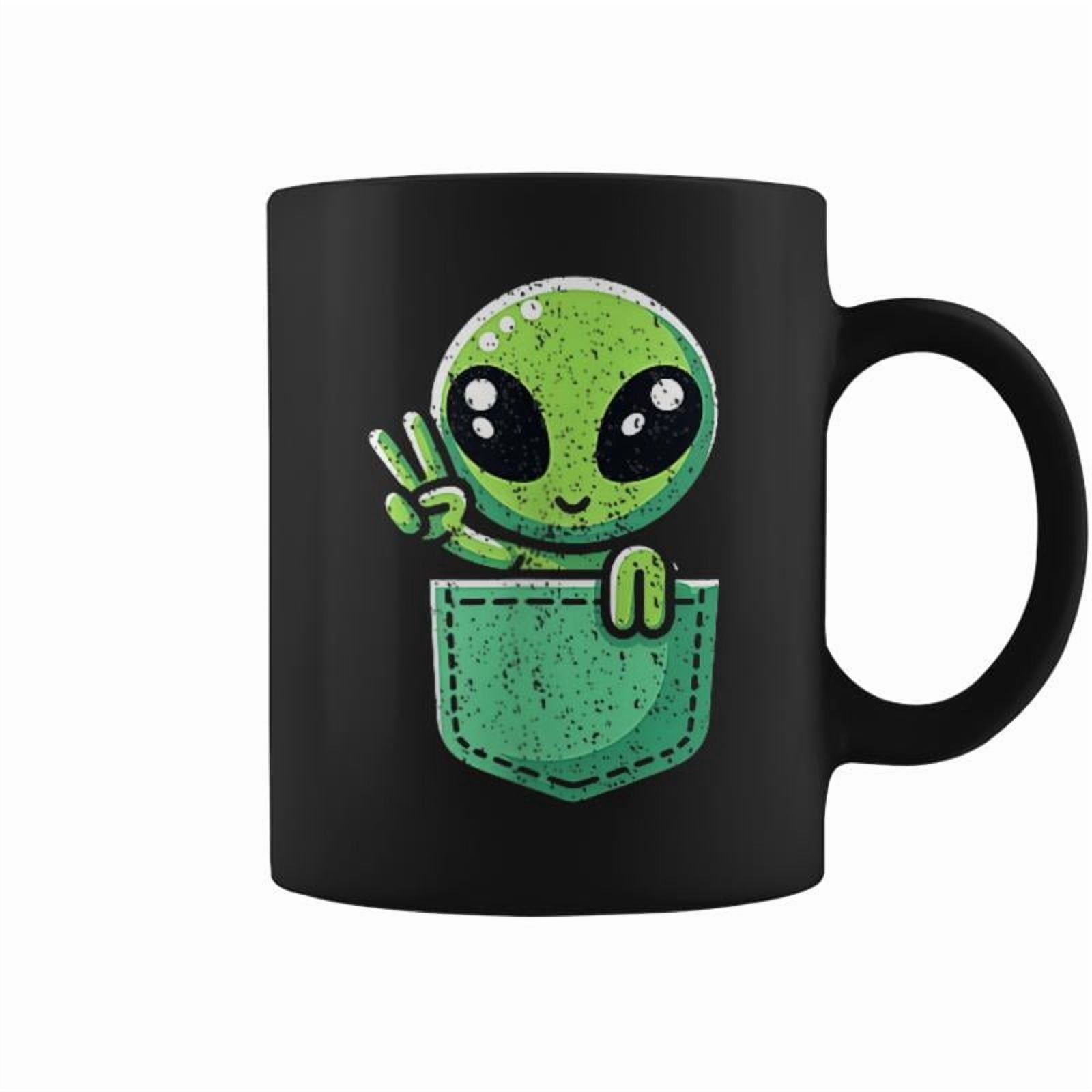 Cute Little Alien In Pocket Universe Ufo Baby Monster Coffee Mugs ...