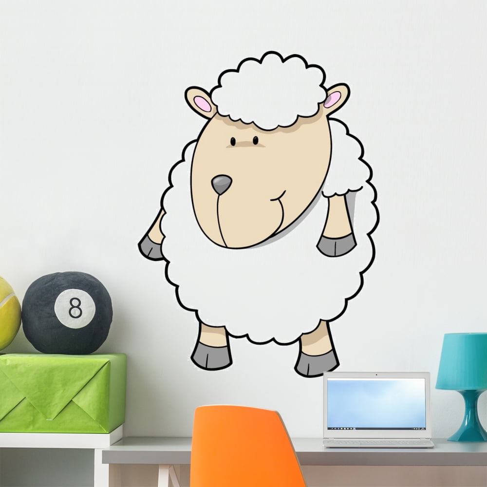 Cute Little Baby Sheep Wall Decal Sticker, Wallmonkeys Peel & Stick ...