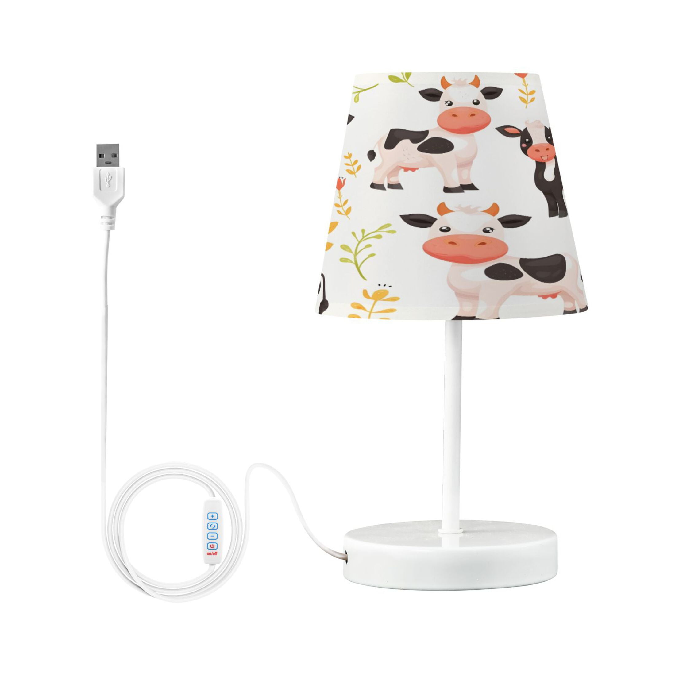 Cute Little Cow Desk Lamp LED Table Nightstand Lamps with 3 Color ...