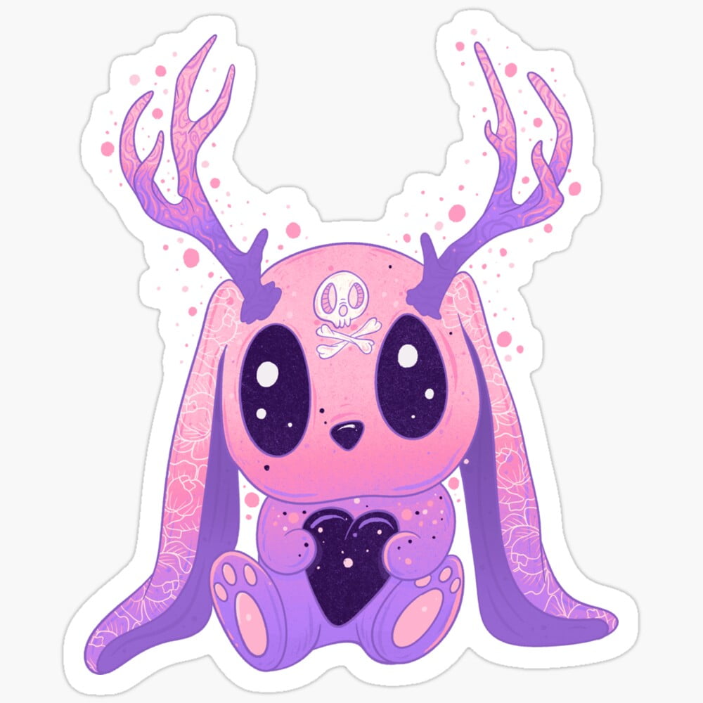 Cute Little Creepy Jackalope Sticker Phone Decal Water Bottle Stickers ...