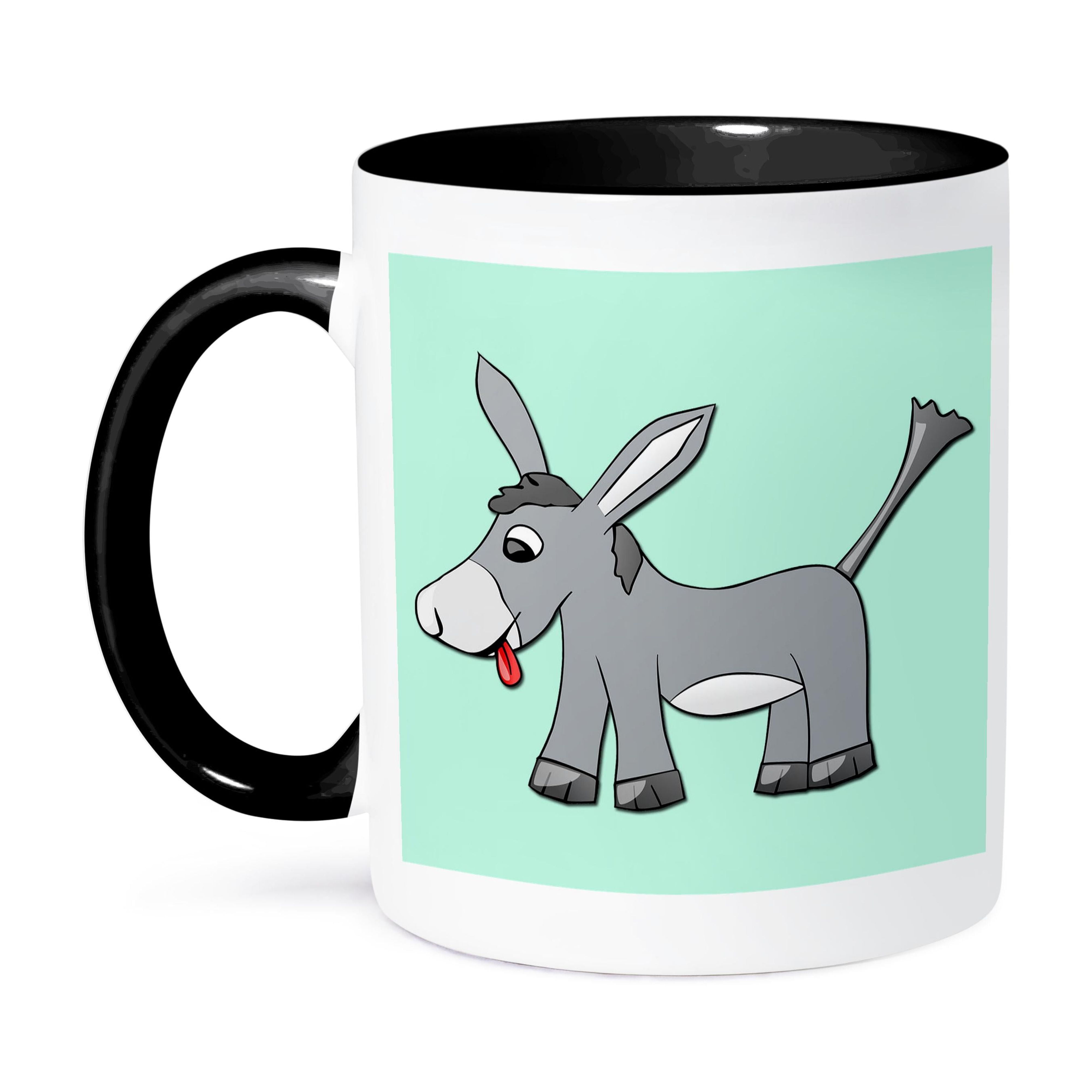 3dRose, Cute little Donkey. Light lime background. Kids décor. , 15oz ...
