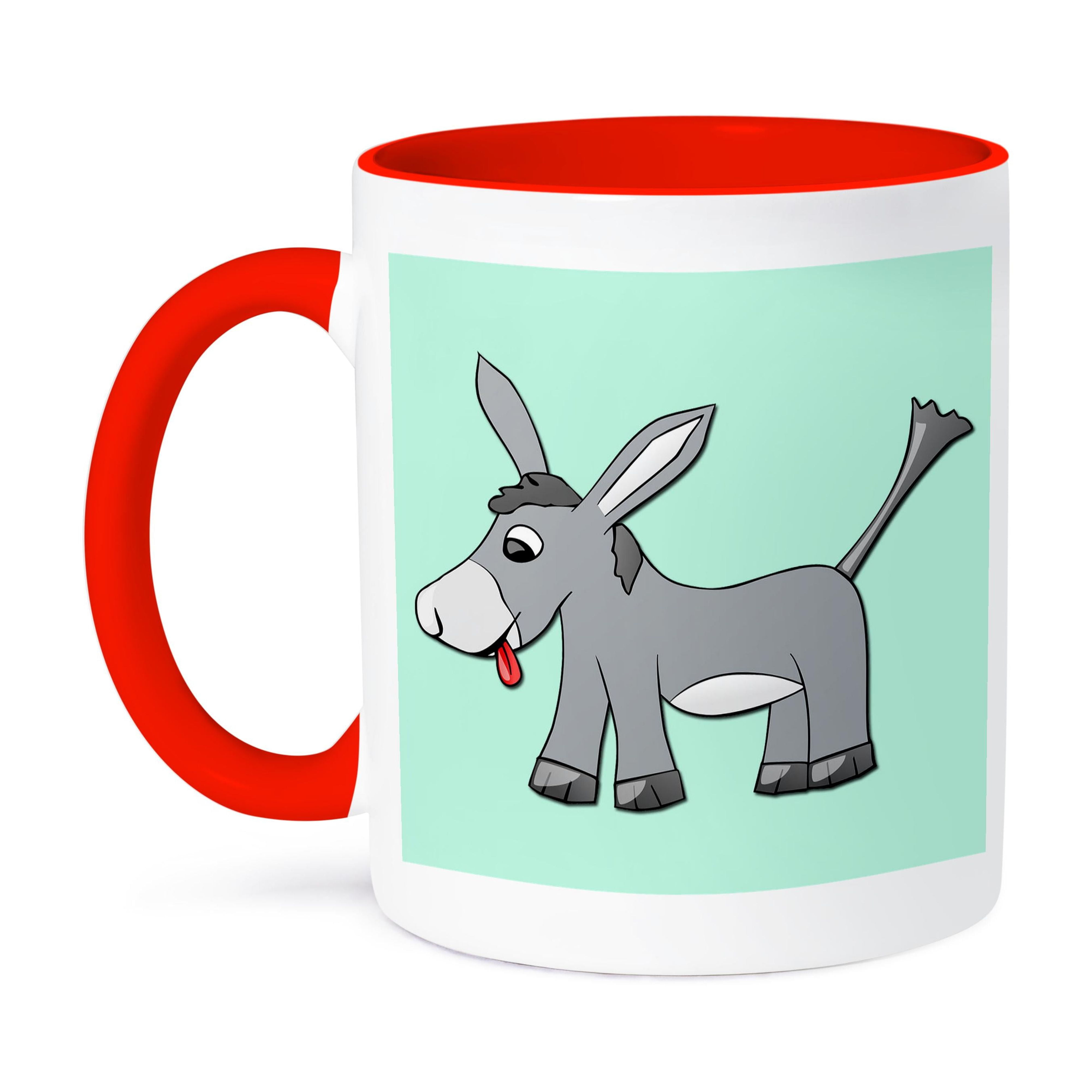 3dRose, Cute little Donkey. Light lime background. Kids décor. , 15oz ...