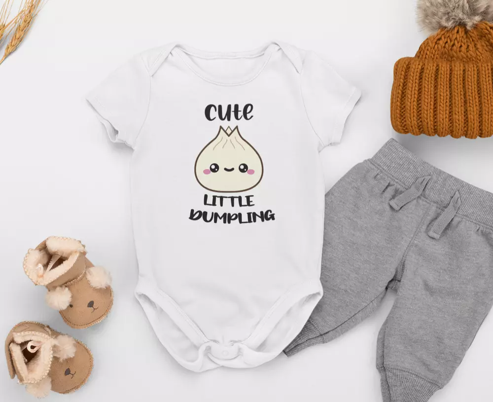 Cute Little Dumpling Baby Vest/Grow, Funny Baby Dumpling Food Clothes ...