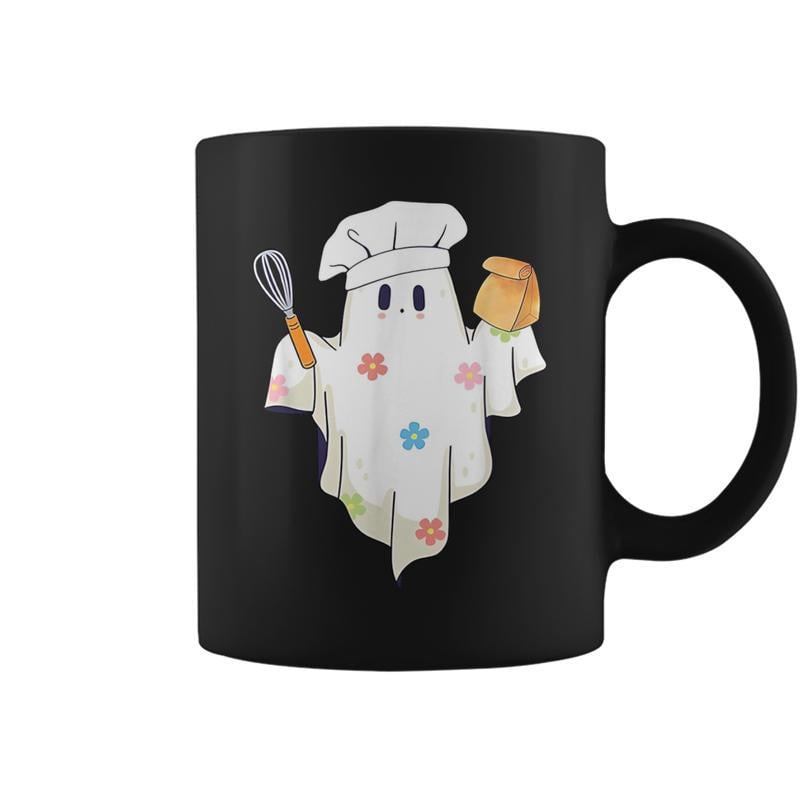 Cute Little Ghost Chef Lunch Lady Cafeteria Costume Coffee Mugs ...