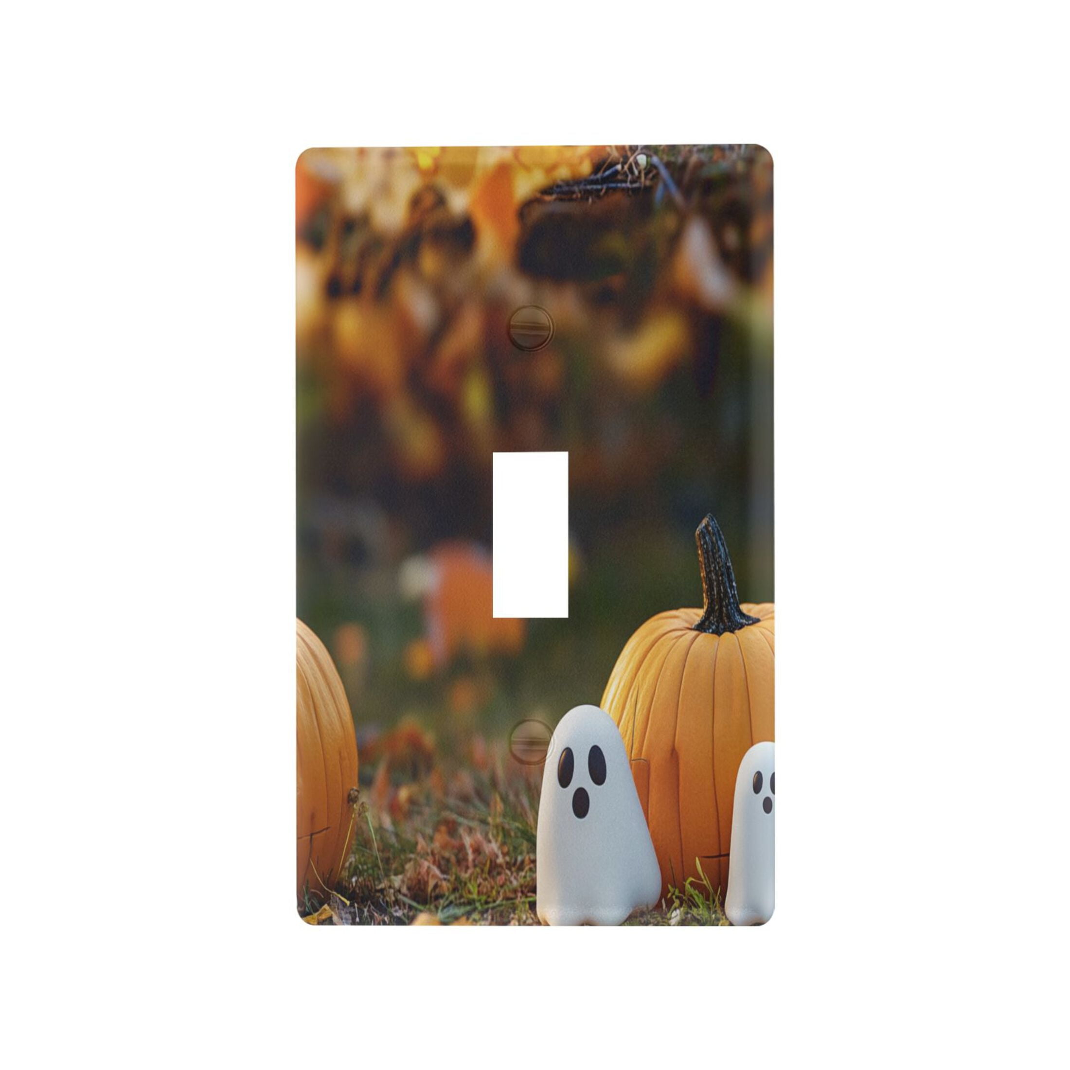 Cute Little Ghost and Pumpkins Light Switch Cover Switch Plate Outlet ...
