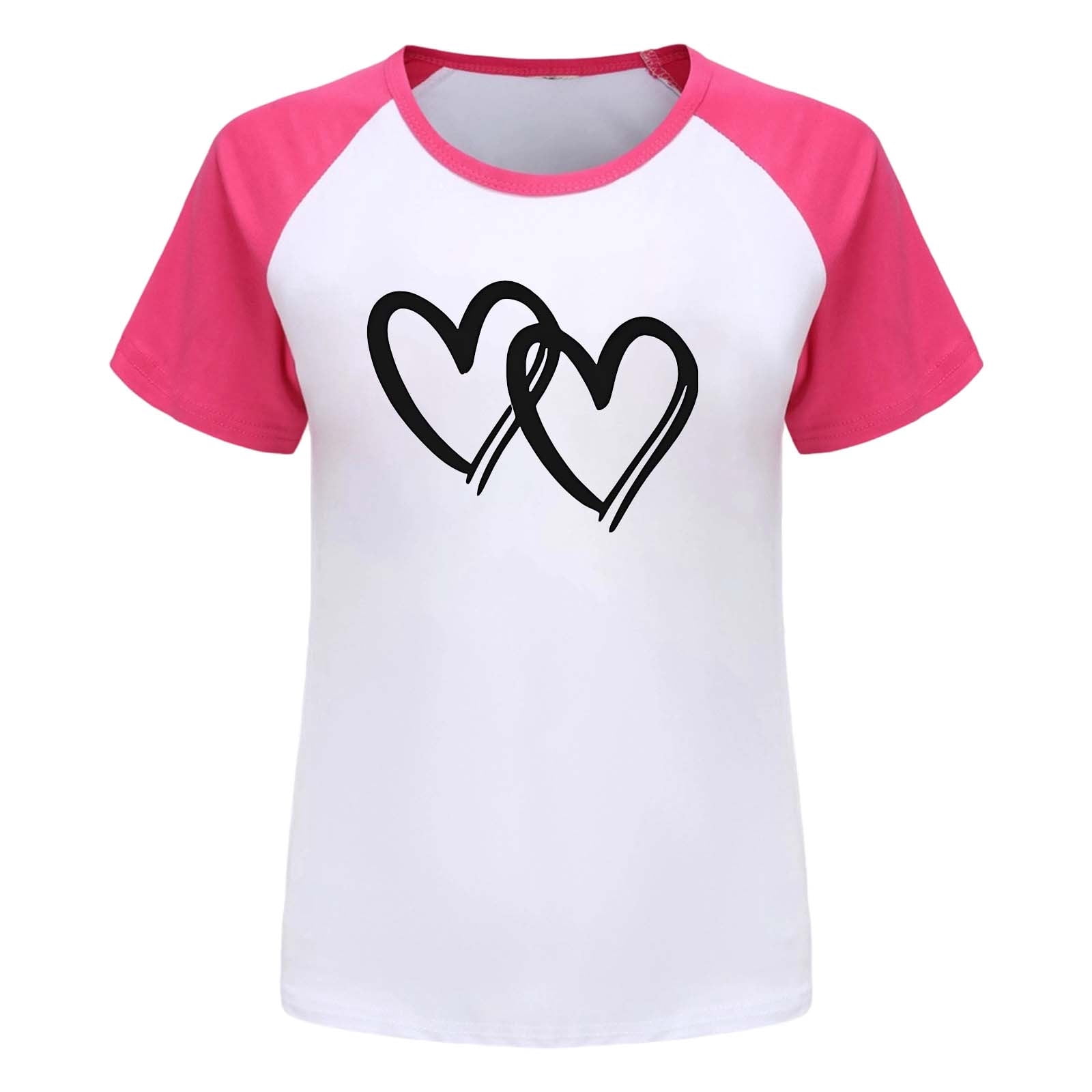 Cute Little Girls Tops Short Sleeve Comfort Herat Printed Girls Beach ...