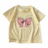 Cute Little Girls Tops Short Sleeve Soft Blend Print Comfort Girls ...