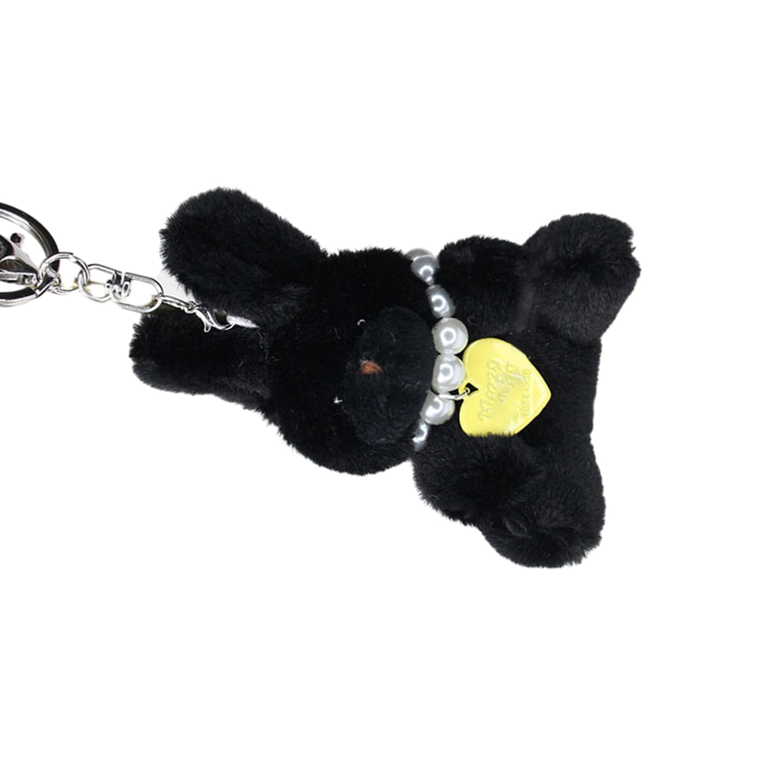 Cute Little Keychain with Pearls Beaded Heart Pendant Key Rings Bag ...