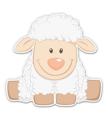 Cute Little Lamb - 7" Vinyl Sticker - For Car Laptop I-Pad - Waterproof ...