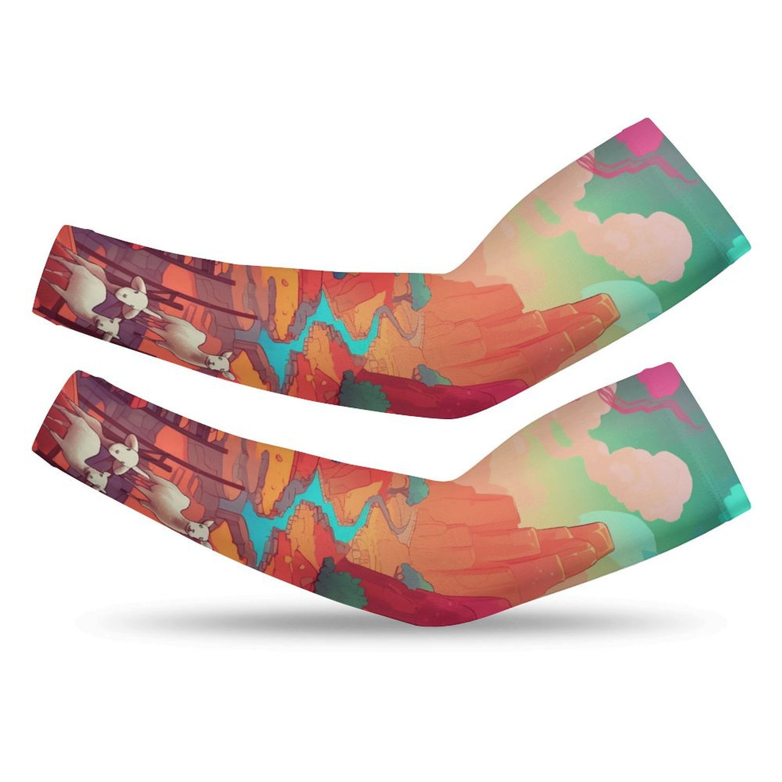 Cute Little Lamb Cooling Arm Sleeves For Men & Women Sunscreen Arm ...