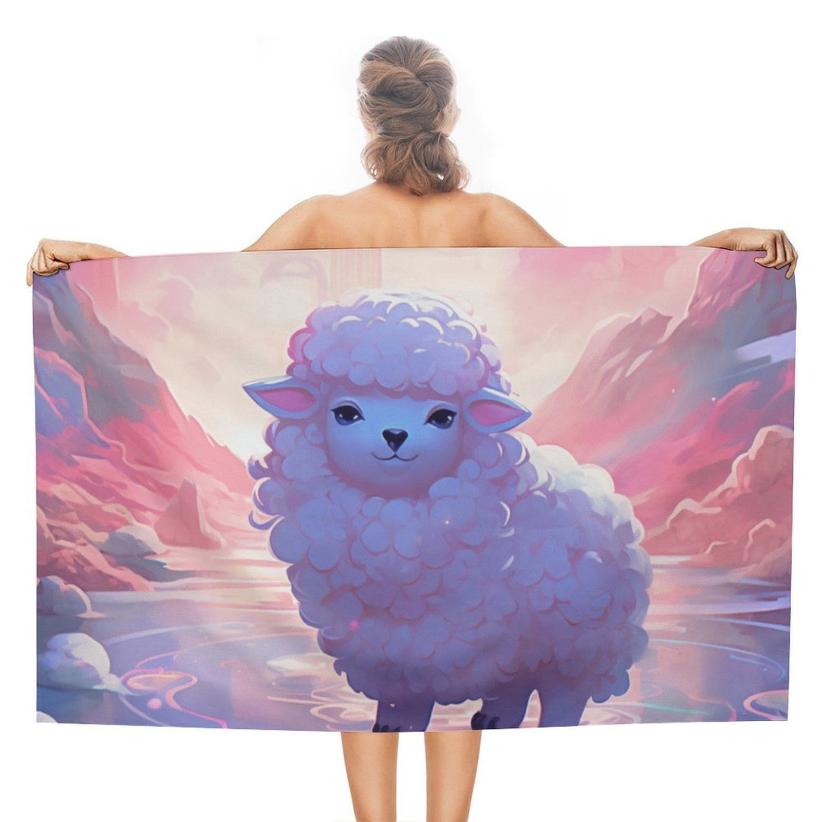 Cute Little Lamb Microfiber Lightweight Beach Towel Quick Dry Absorbent ...