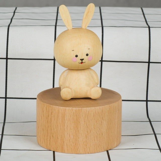 Cute Little Monkey Mini Music Box, Little Animals Wooden Mechanical ...