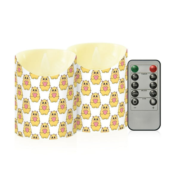 Cute Little Monster Flameless Candles 2 PCS with Remote Realistic ...