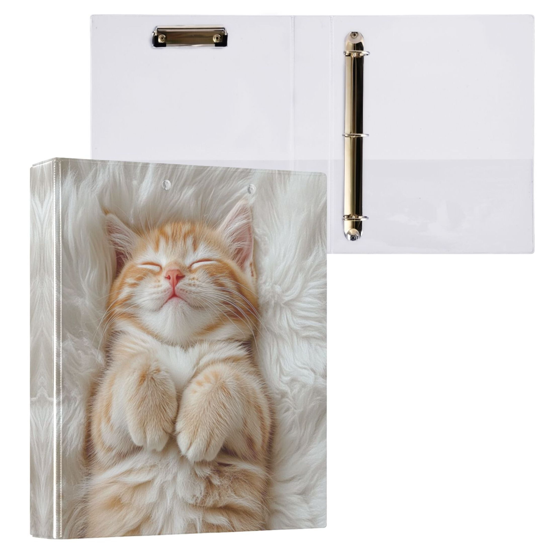 Cute Little Orange Cat 3 Ring Hardcover Binders 1.5in Round Rings for ...