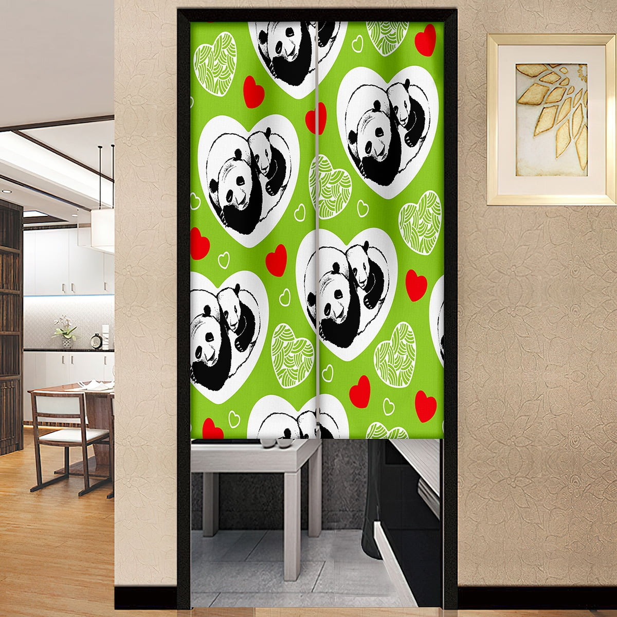 Cute Little Panda Balloon Door Curtain Boys Chinese Panel Japanese ...