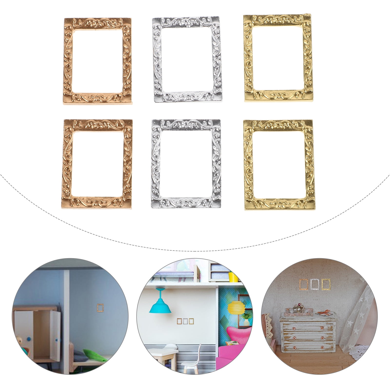 Cute Little Picture Frames,6Pcs Dollhouse Accessories Miniature Photo ...