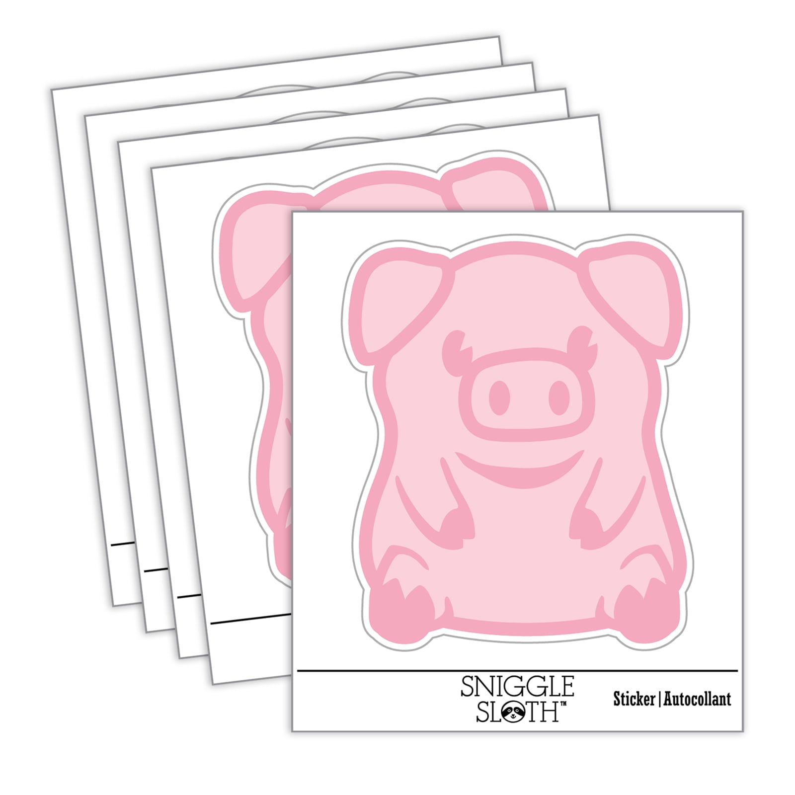 Cute Little Pig Sitting Car Window Bumper Water Bottle Phone Tablet ...