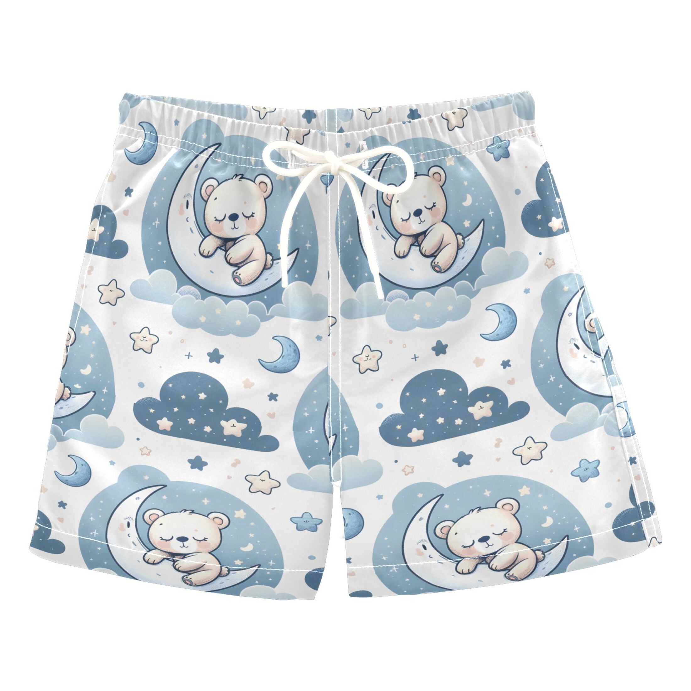 Cute Little Teddy Bear Swim Trunks Quick Dry Beach Pool Board Shorts ...