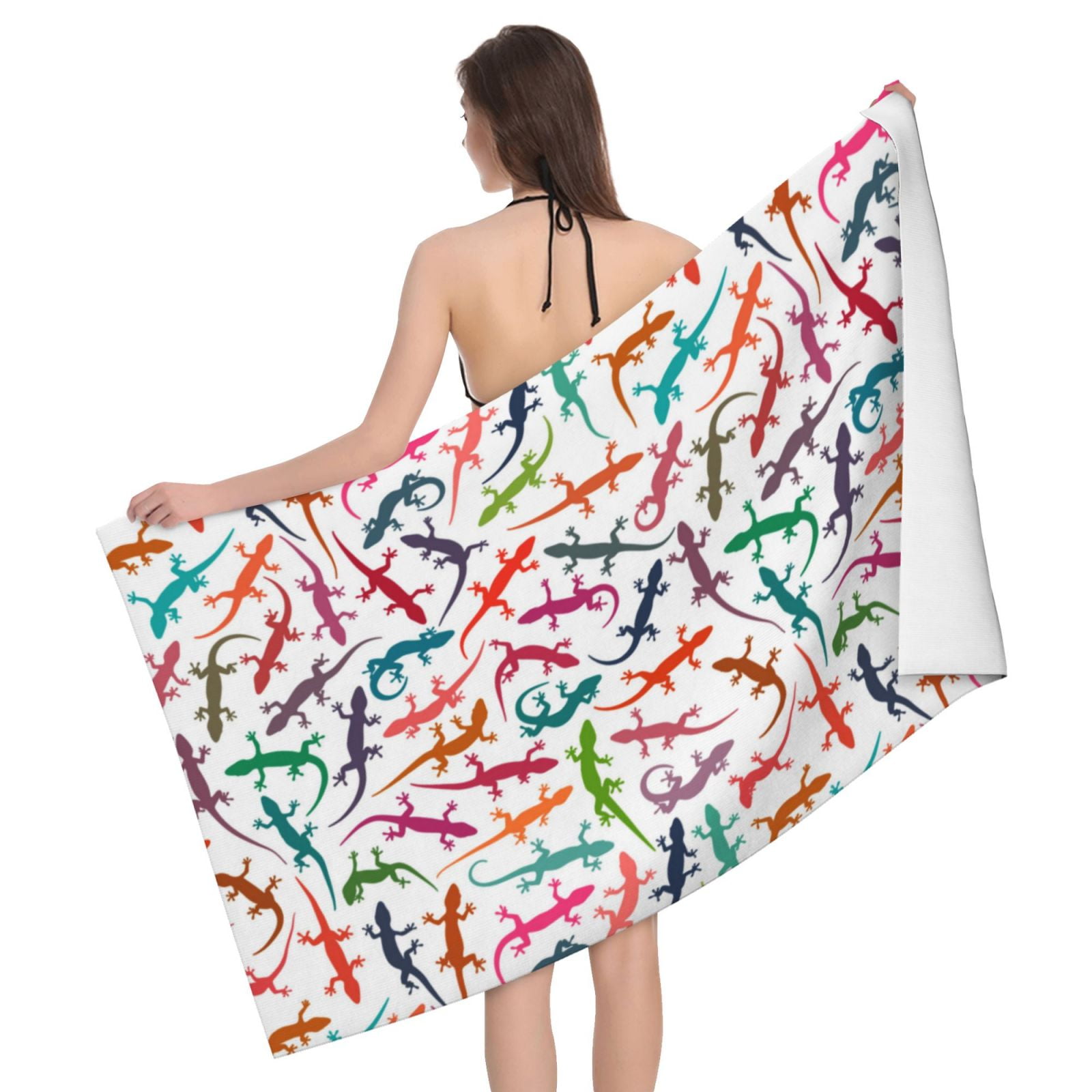 Cute Lizard Gecko Colorful Large Bath Towels, Blanket Beach Towels ...