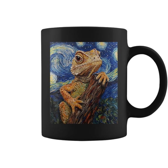 Cute Lizard Reptile Van Gogh Style Starry Night Graphic Coff - Walmart.com
