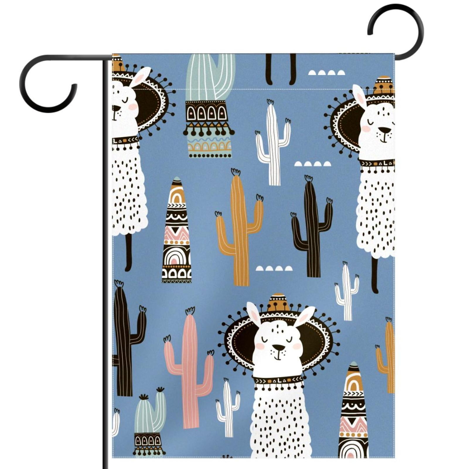 Cute Llama Alpaca Cactus Cacti Pattern Garden Banners: Outdoor Flags ...