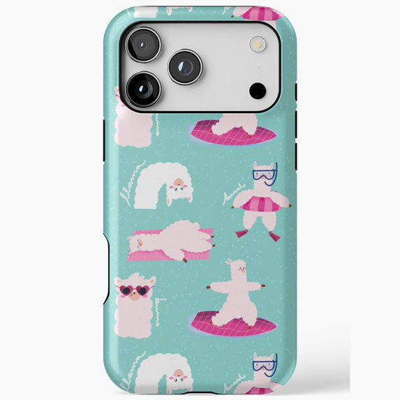 Cute Llama Beach Bums Summer Vibes Art Phone Case for iPhone 11 through ...
