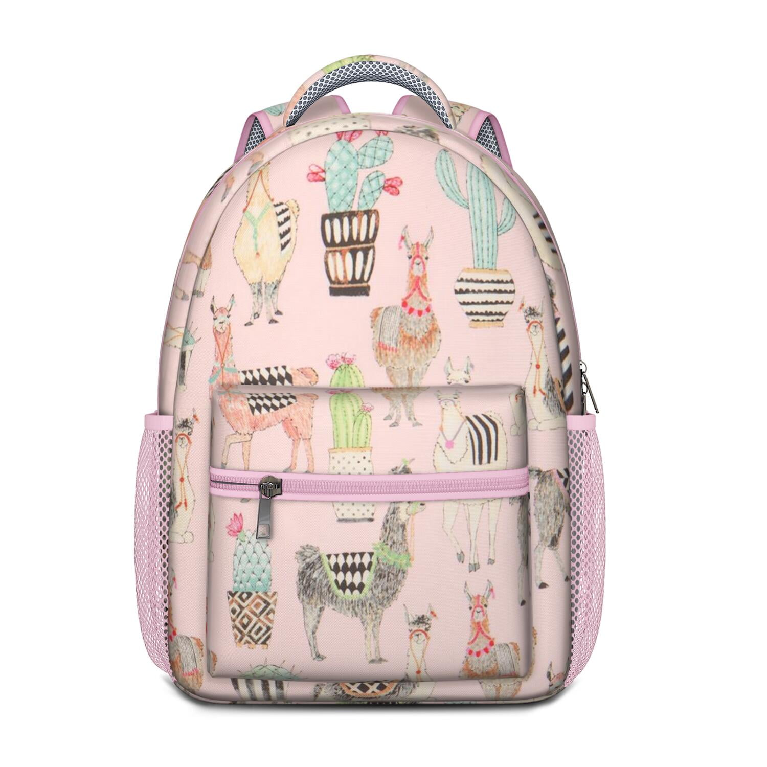 Cute Llama Cartoon Print Backpack for – Kawaii Alpaca Face Pattern with ...