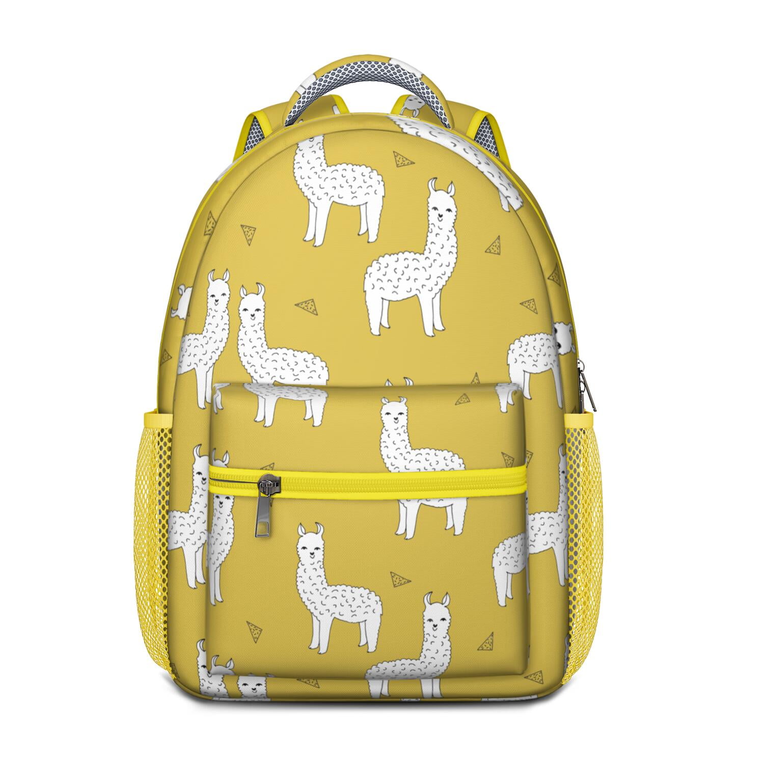 Cute Llama Cartoon Print Backpack for – Kawaii Alpaca Face Pattern with ...
