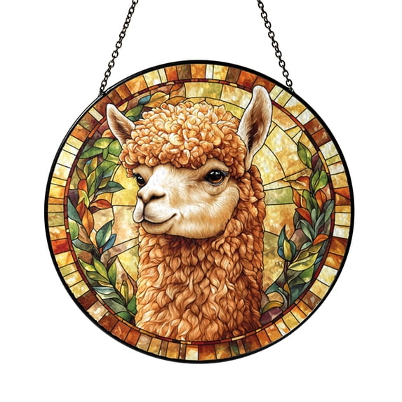 Cute Llama Glass Style Window Hanging - Walmart.com