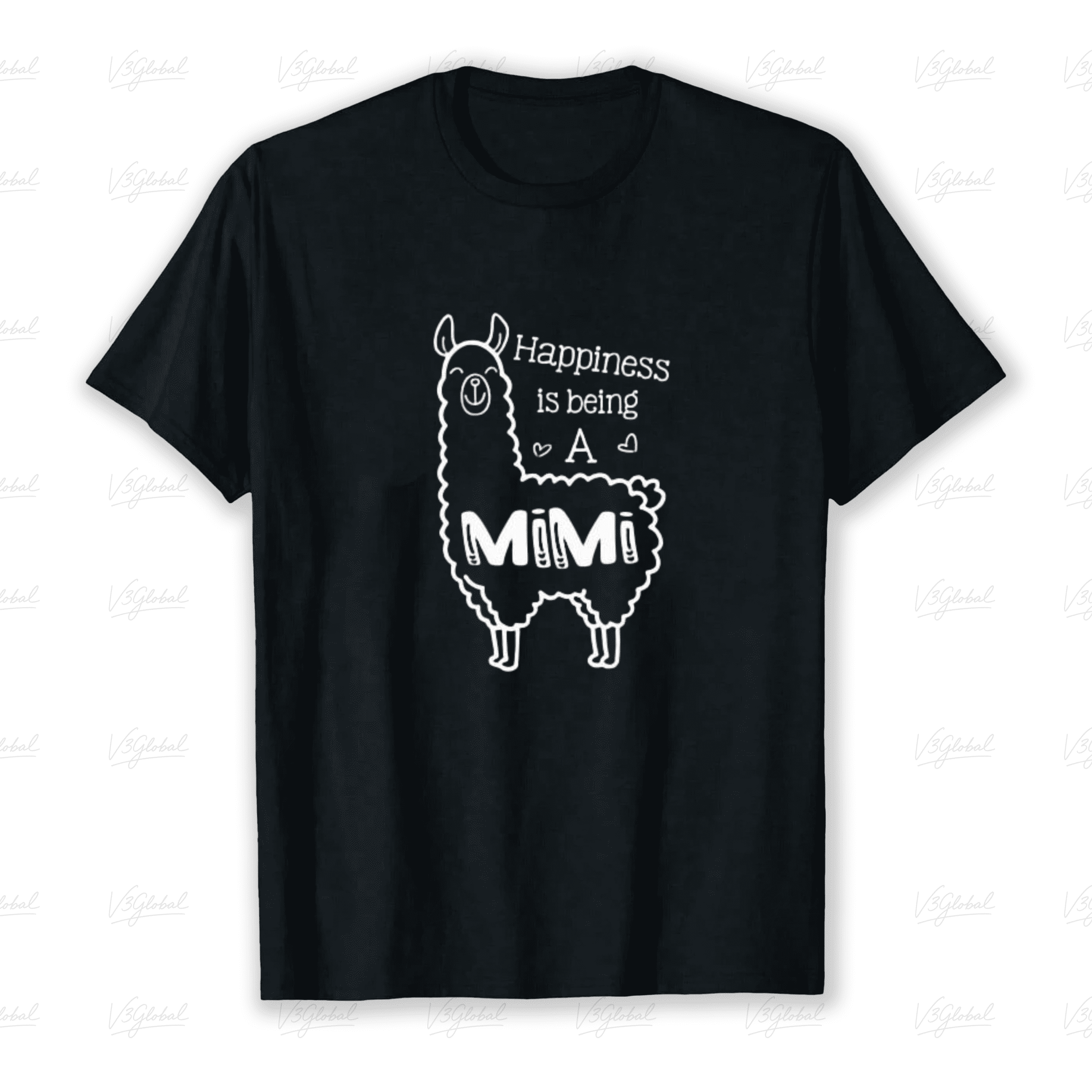 Cute Llama Graphic with Happiness Is Being A Mimi Saying for a Proud ...