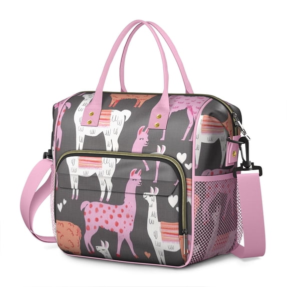 Cute Llama Pattern Thermal Lunch Bag - Waterproof & Leakproof Cooler ...