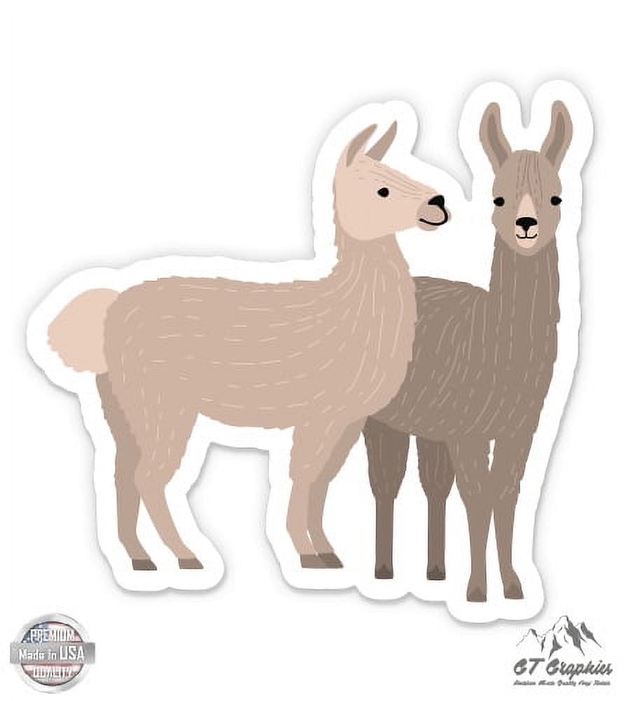 Cute Llamas - 3" Vinyl Sticker - For Car Laptop I-Pad Phone Helmet Hard ...