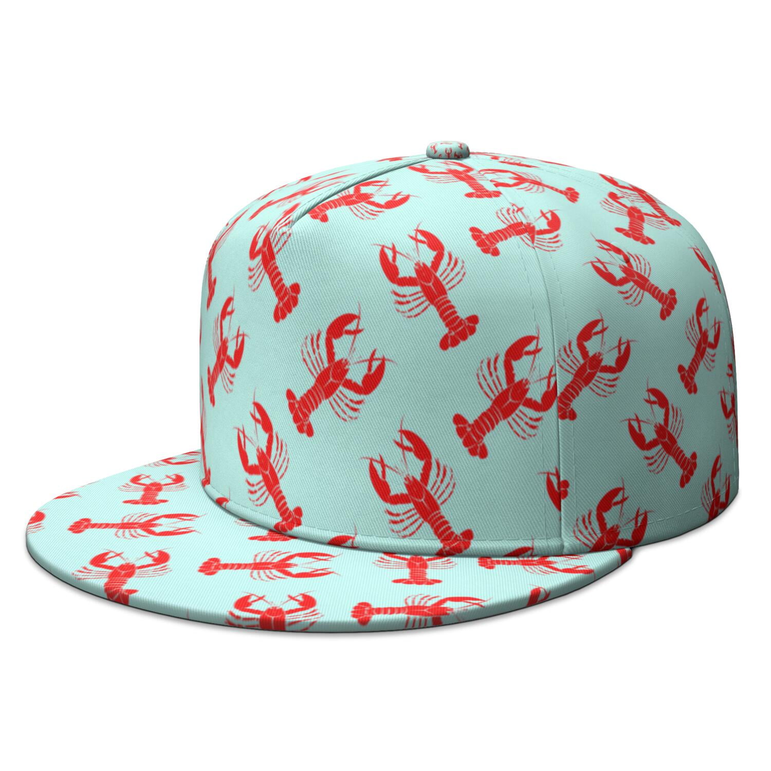 Cute Lobster Baseball Cap – Funny Crustacean Print, Adjustable Flat ...