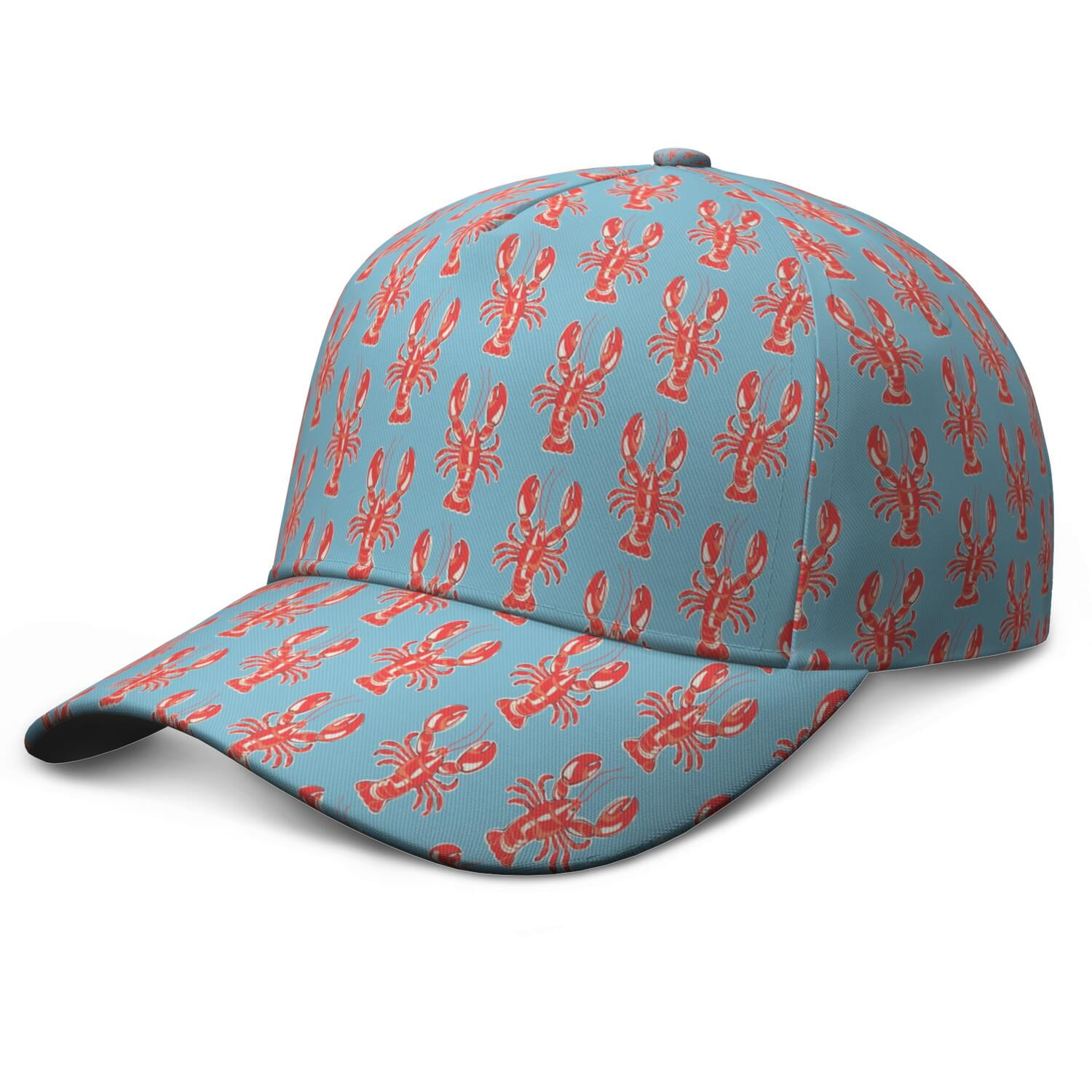 Cute Lobster Baseball Cap – Nautical Red Crustacean Ocean Marine ...
